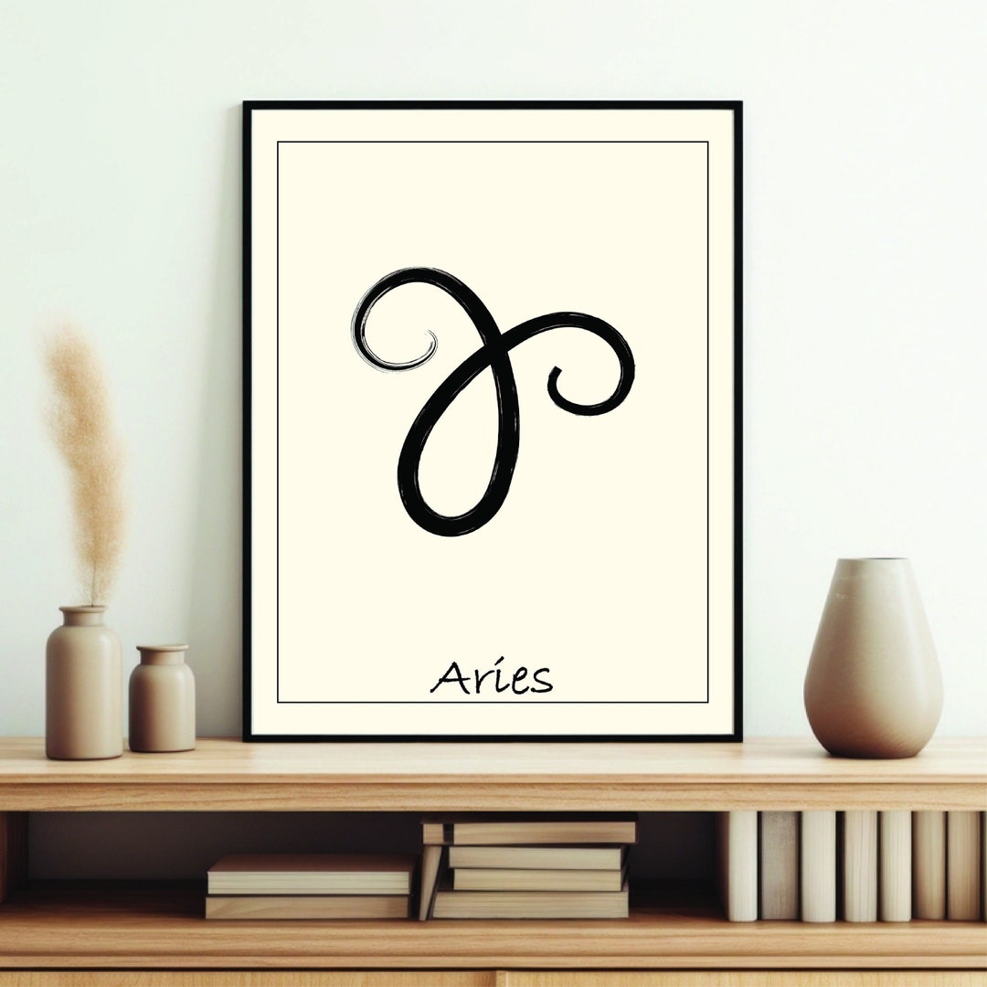 Gift for Aries Wall Art Aries Zodiac Poster Horoscope Print Astrology Art Gifts Digital Download ...