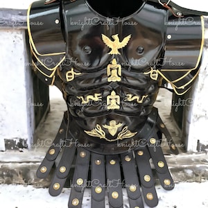 Black Roman Muscle Armor – Gladiator Cuirass With Helmet & Shoulders ...