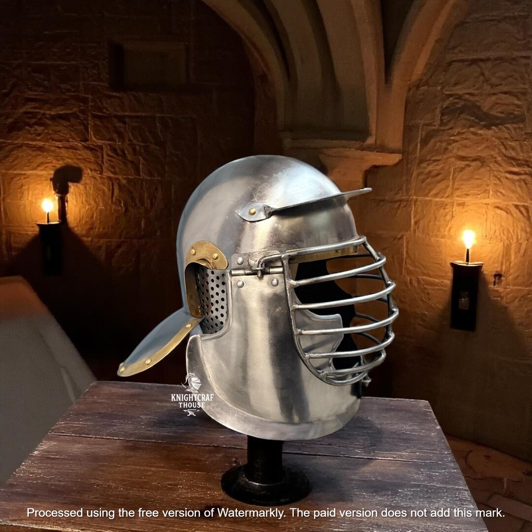 Medieval Roman Armor Helmet | Visored Greek Centurion Bascinet Knight ...
