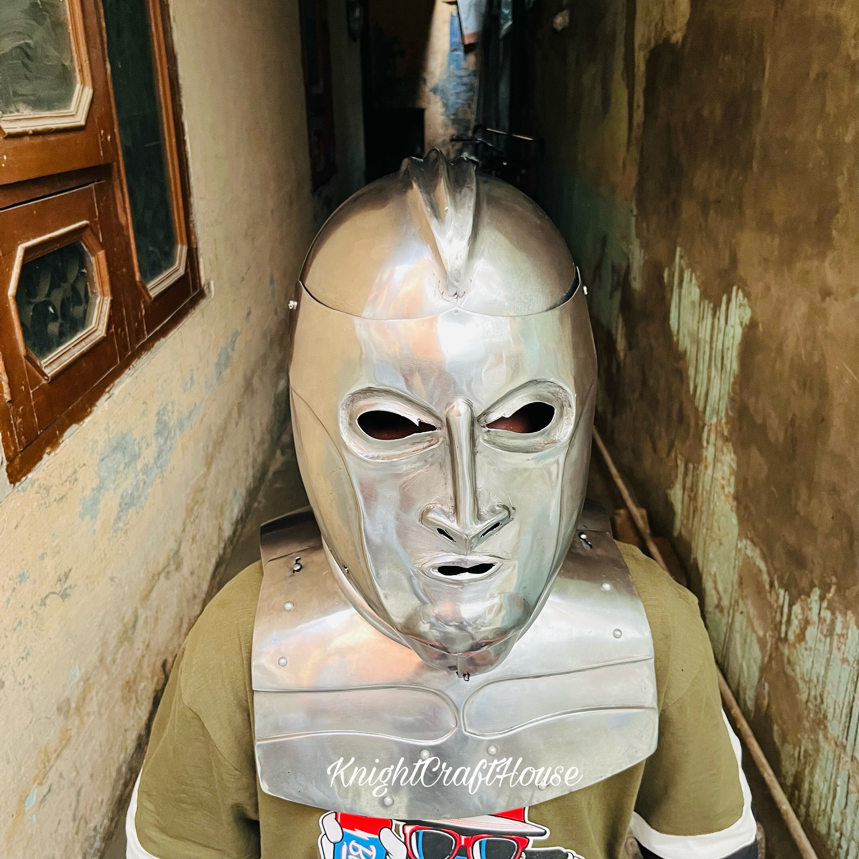 Medieval Helmet Steel Mask Helmet With Gorget medieval SCA - Etsy