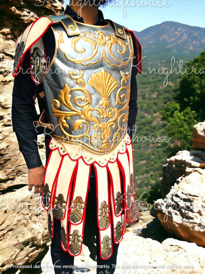 Handmade Roman Muscle Armor Cuirass: Steel Gladiator Cosplay ...