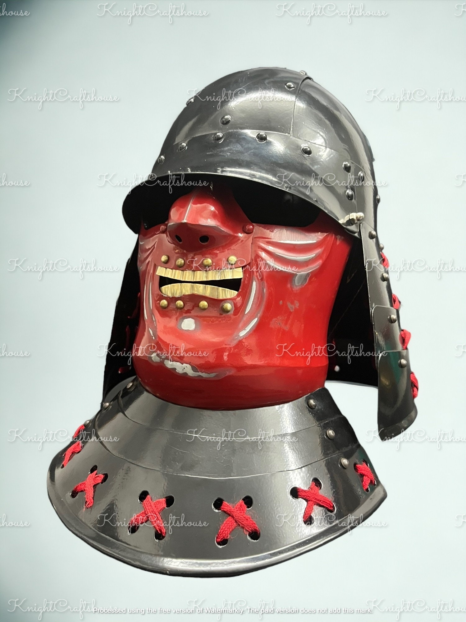 Medieval Samurai Helmet Knight SCA LARP Armor Cosplay Steel Face Visor ...
