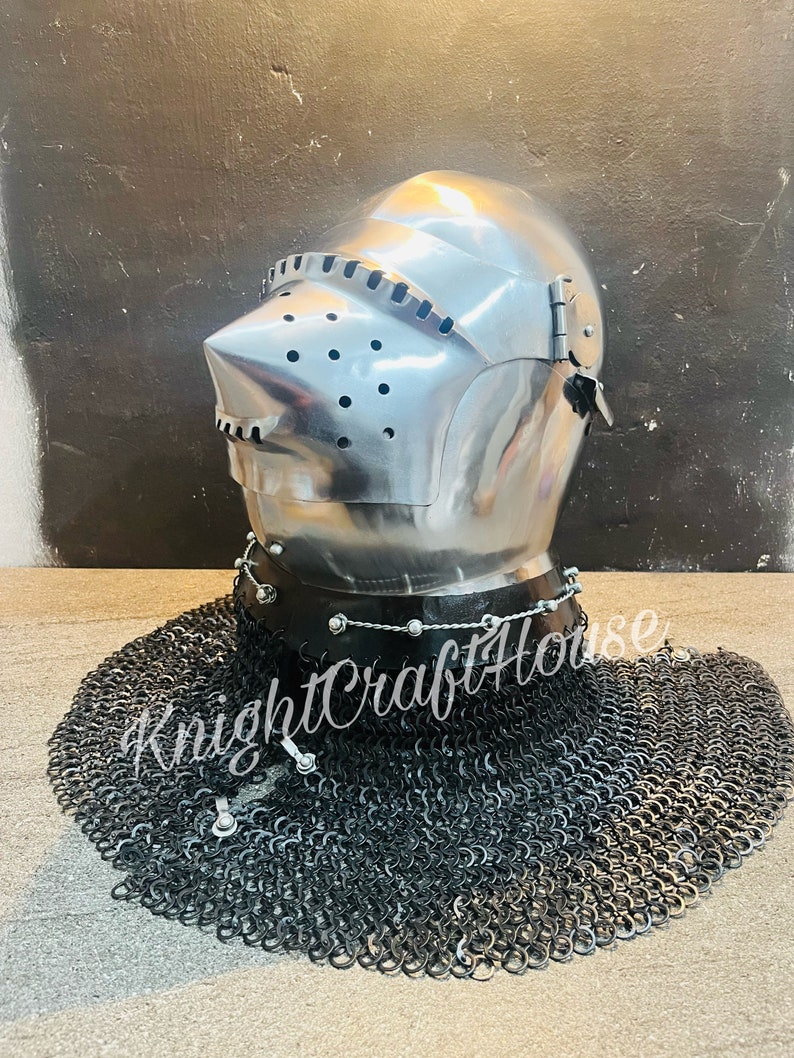 Medieval Helmet Rao Bascinet Pig Face Knight SCA LARP Armor Cosplay 16 ...
