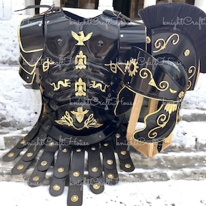 Black Roman Muscle Armor – Gladiator Cuirass With Helmet & Shoulders ...