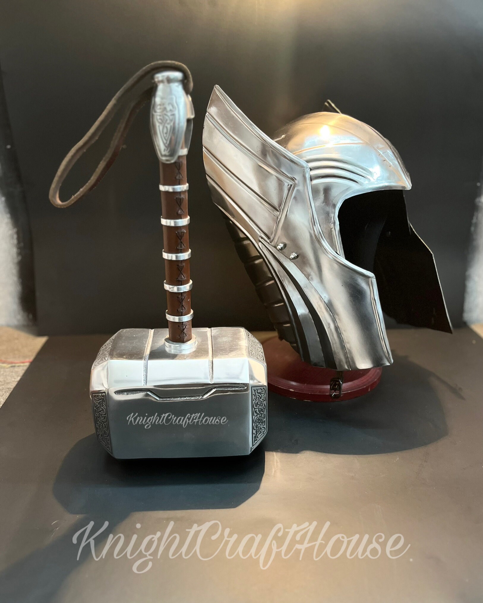Thor Costume: Mjolnir Hammer & Ragnarok Helmet - MCU Prop Replica - Etsy