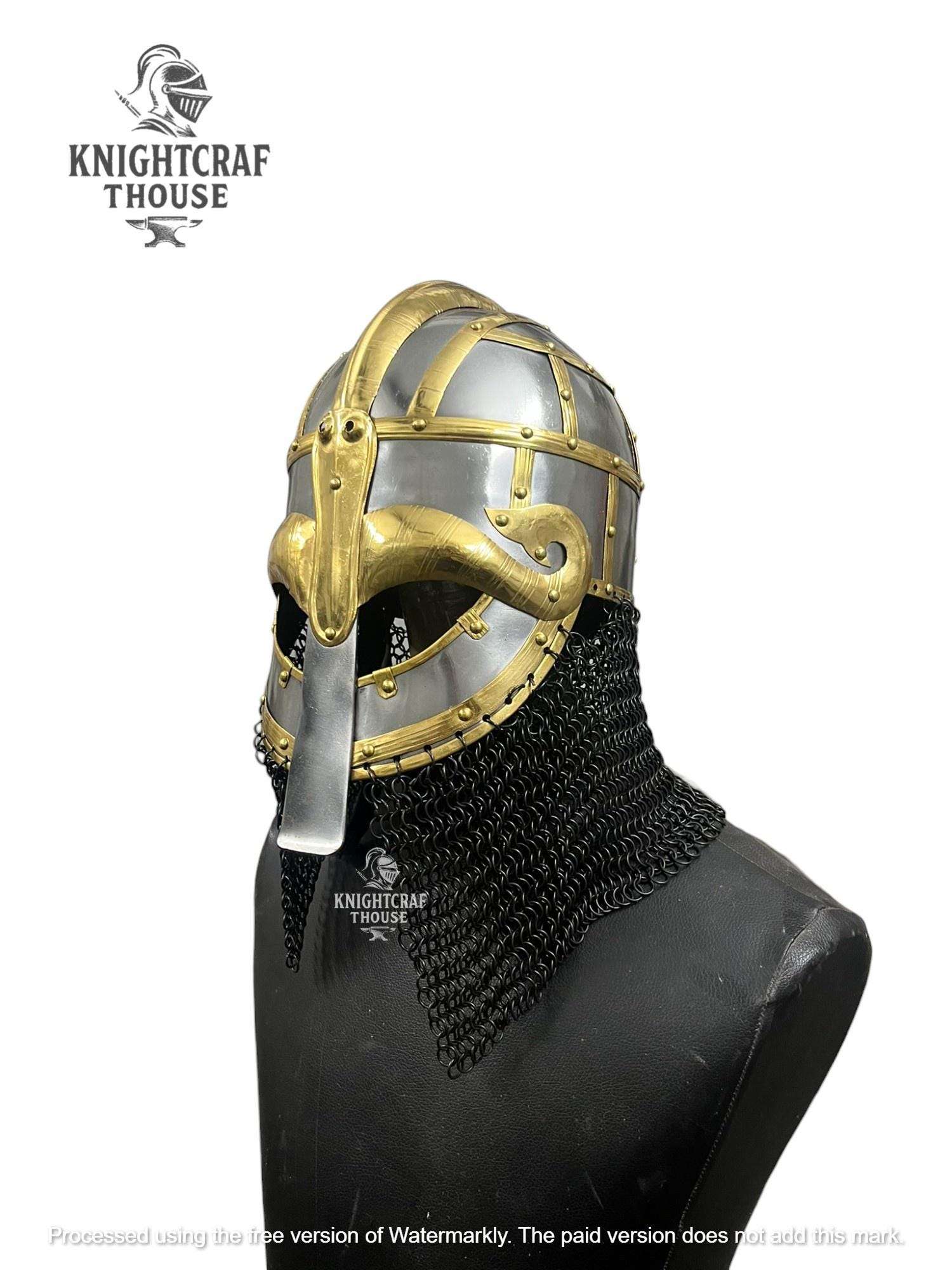 Hand-forged Viking Gjermundbu Helmet: Iron & Brass Medieval Armor - Etsy