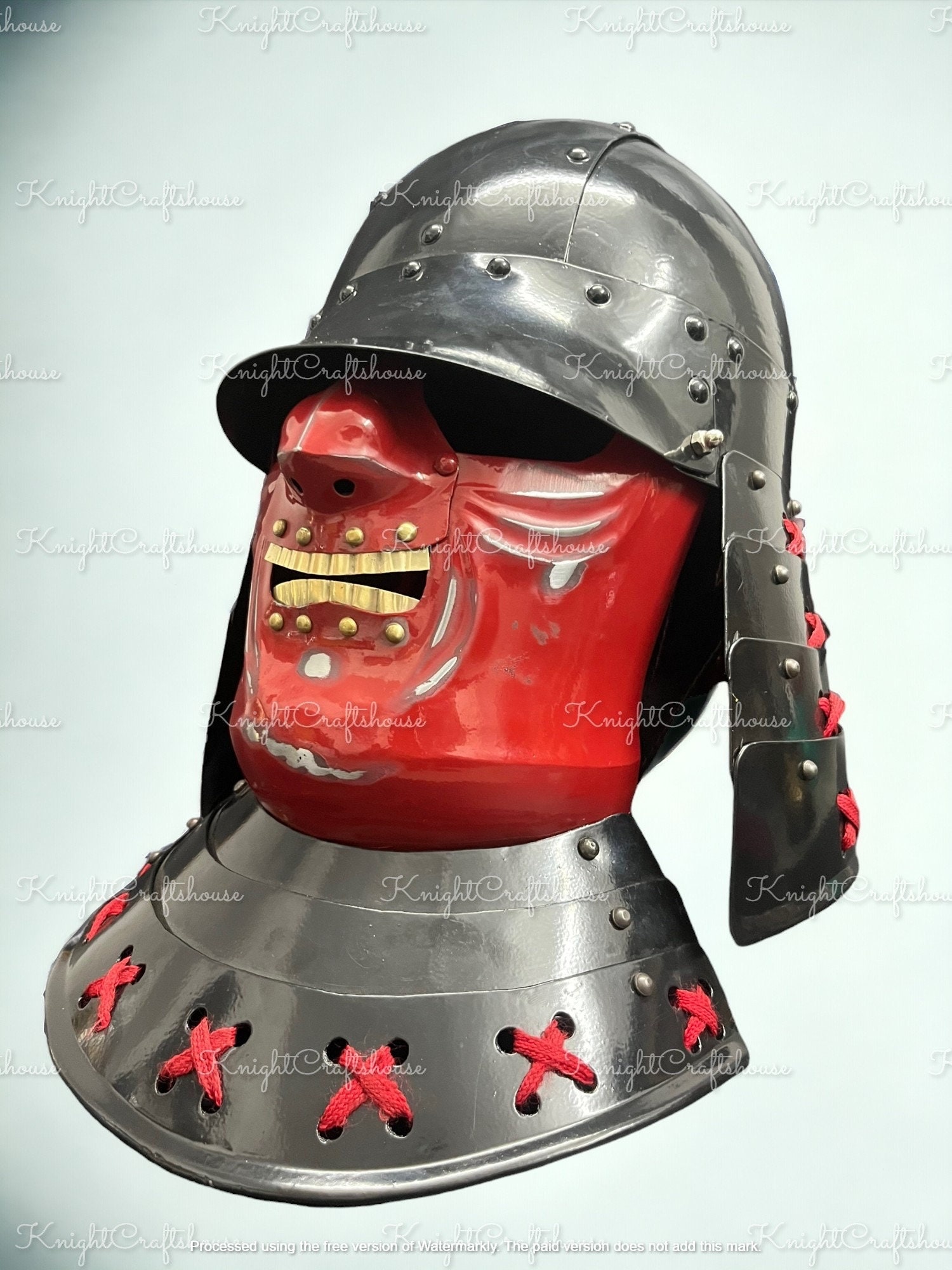 Medieval Samurai Helmet Knight SCA LARP Armor Cosplay Steel Face Visor ...