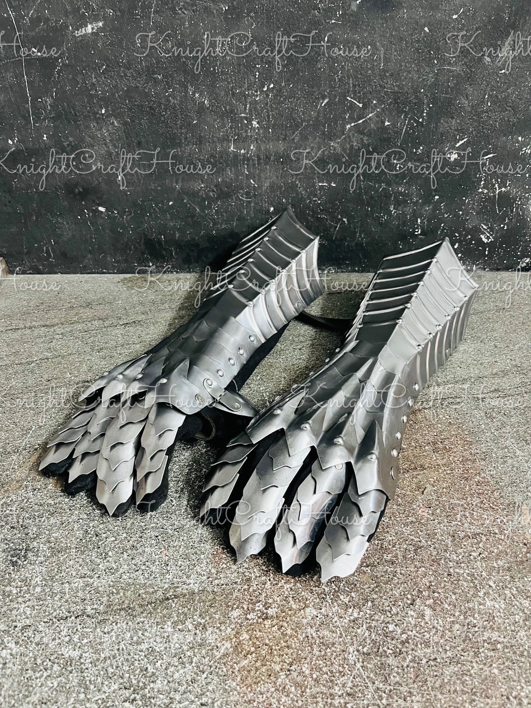 Medieval LOTR Nazgul Pair of Gloves Steel Silver Arm Protection ...