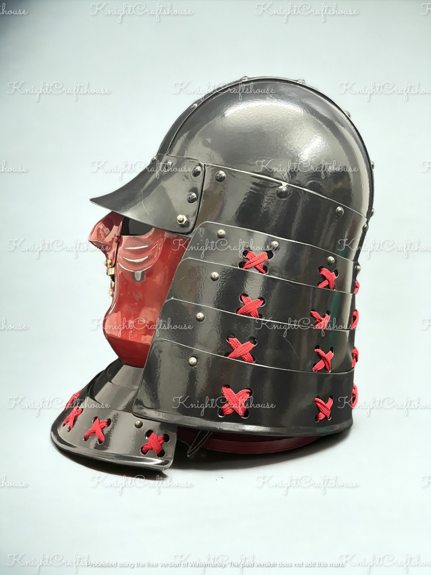 Medieval Samurai Helmet Knight SCA LARP Armor Cosplay Steel Face Visor ...