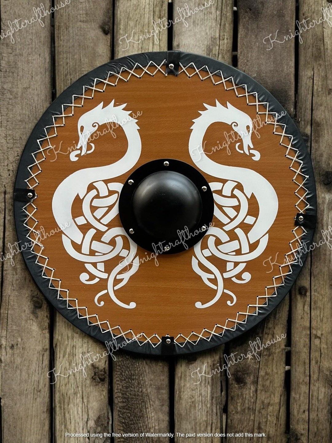 Jormungandr Serpent Viking Shield: Norse Dragon Wooden Shield - Etsy