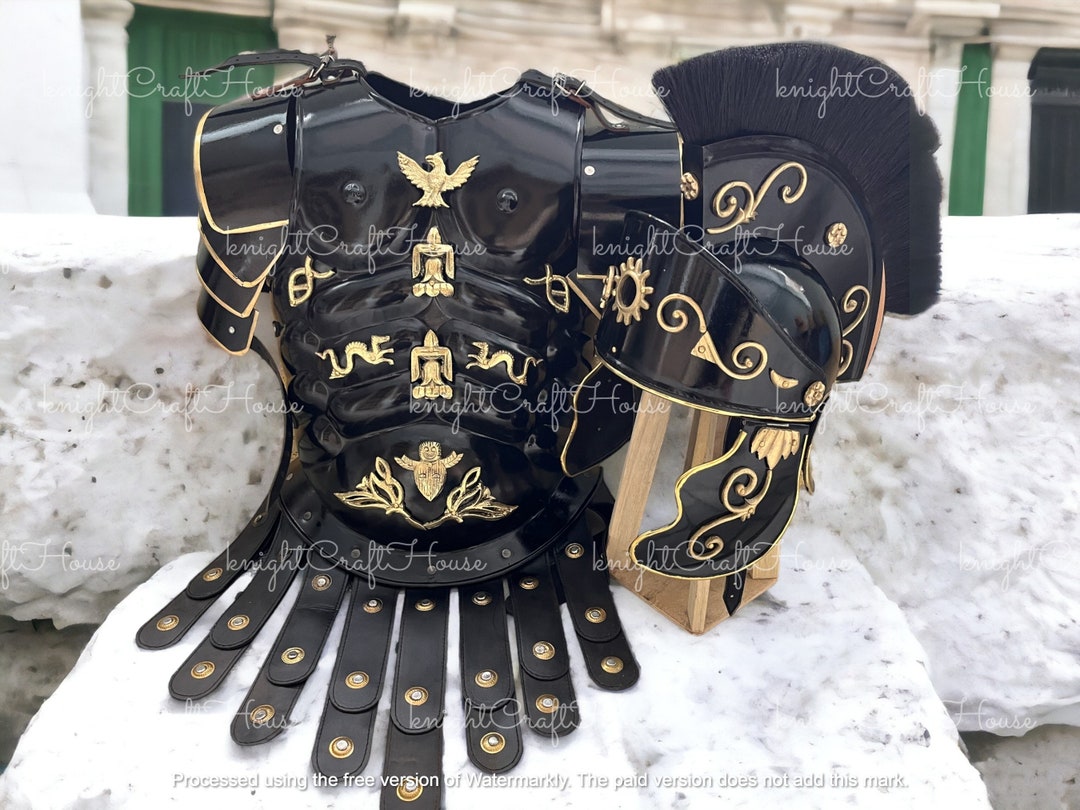 Roman Black Muscle Armor - Medieval Greek Gladiator Muscle Armor ...