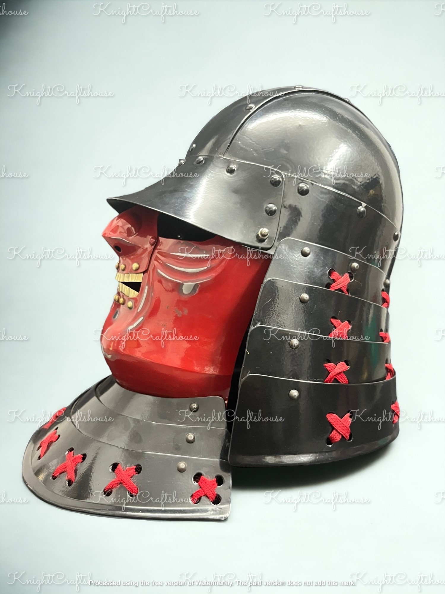 Medieval Samurai Helmet Knight SCA LARP Armor Cosplay Steel Face Visor ...