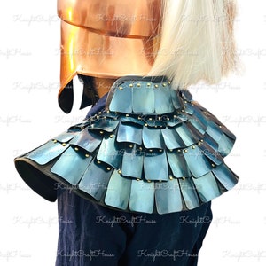 Medieval Blueing Steel Scale Aventail Armor Corset Necklace Halloween ...