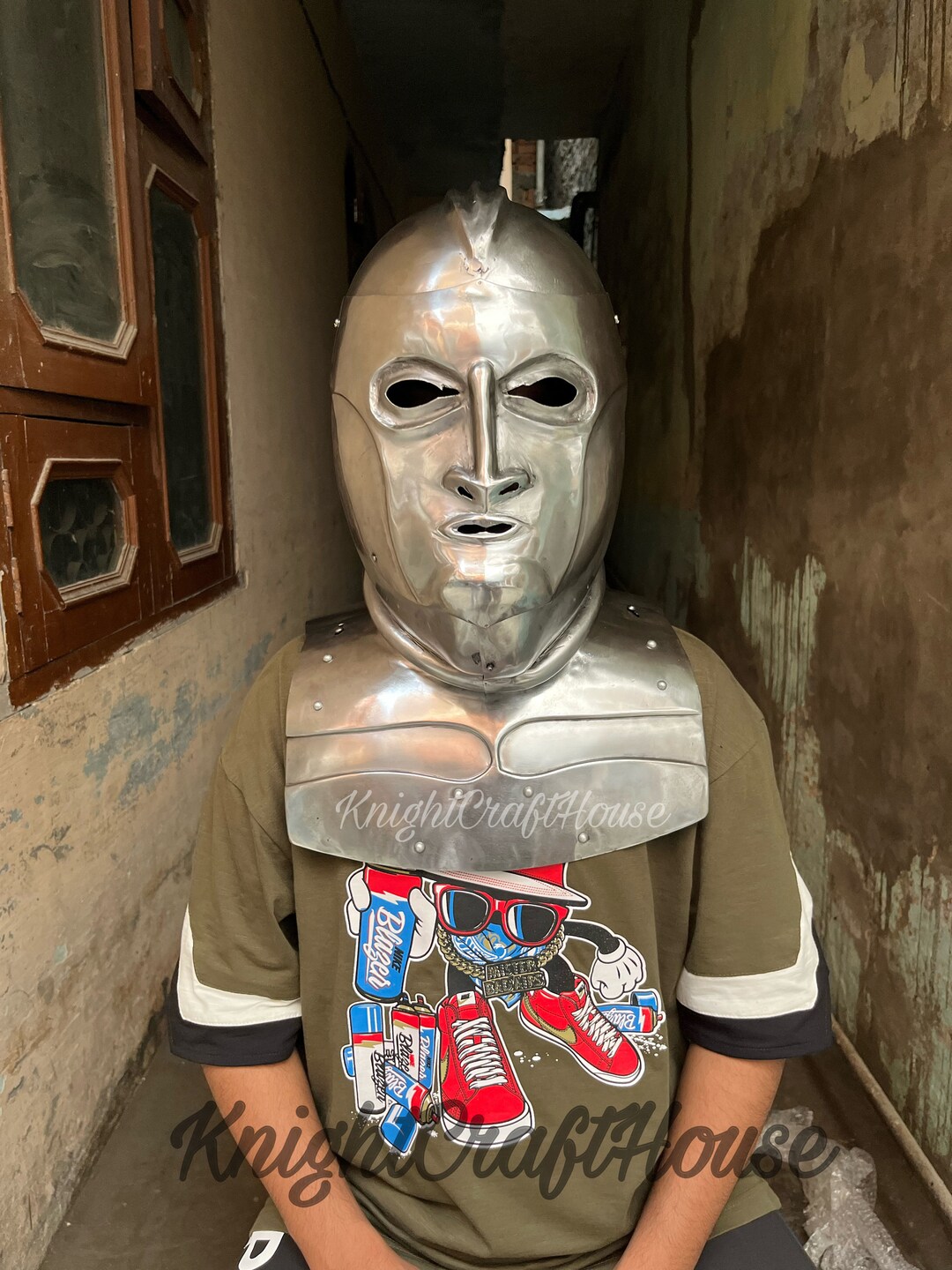 Medieval Helmet Steel Mask Helmet With Gorget medieval SCA - Etsy