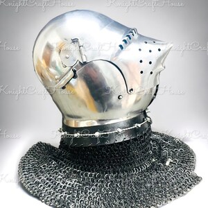 Medieval Houndskull Bascinet Helmet | Medieval Pig Face Helmet | Medieval SCA LARP Ripted ...