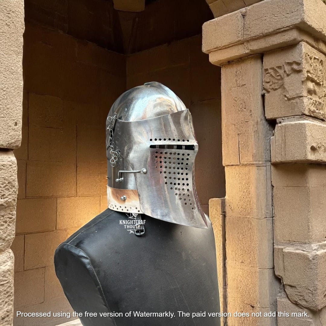 Medieval Barbuta Armet Helmet | Visored Bascinet Knight Helmet | Sca ...