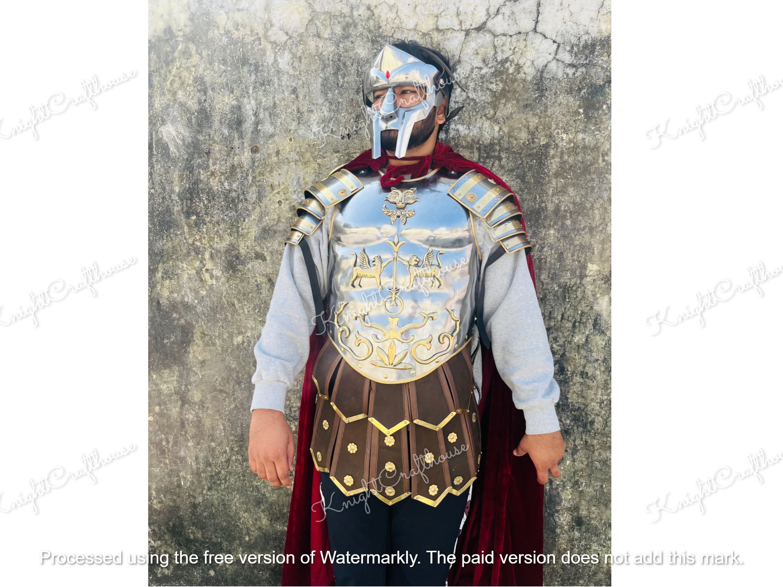 Medieval Roman Muscle Armor: Greek Gladiator Cuirass, Shoulders, Cloak ...