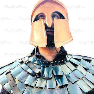 Medieval Blueing Steel Scale Aventail Armor Corset Necklace Halloween ...