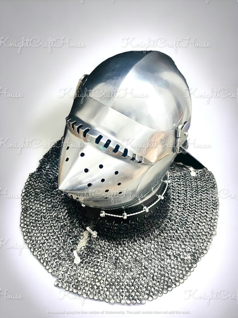 Medieval Bascinet Pig Face Helmet: 16 Gauge Steel Knight Armor - Etsy
