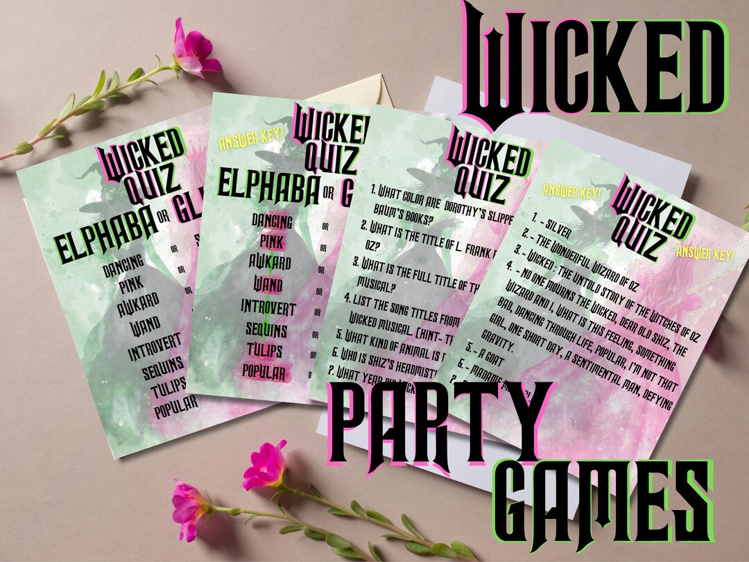 Wicked Party Game Quiz - Etsy Australia