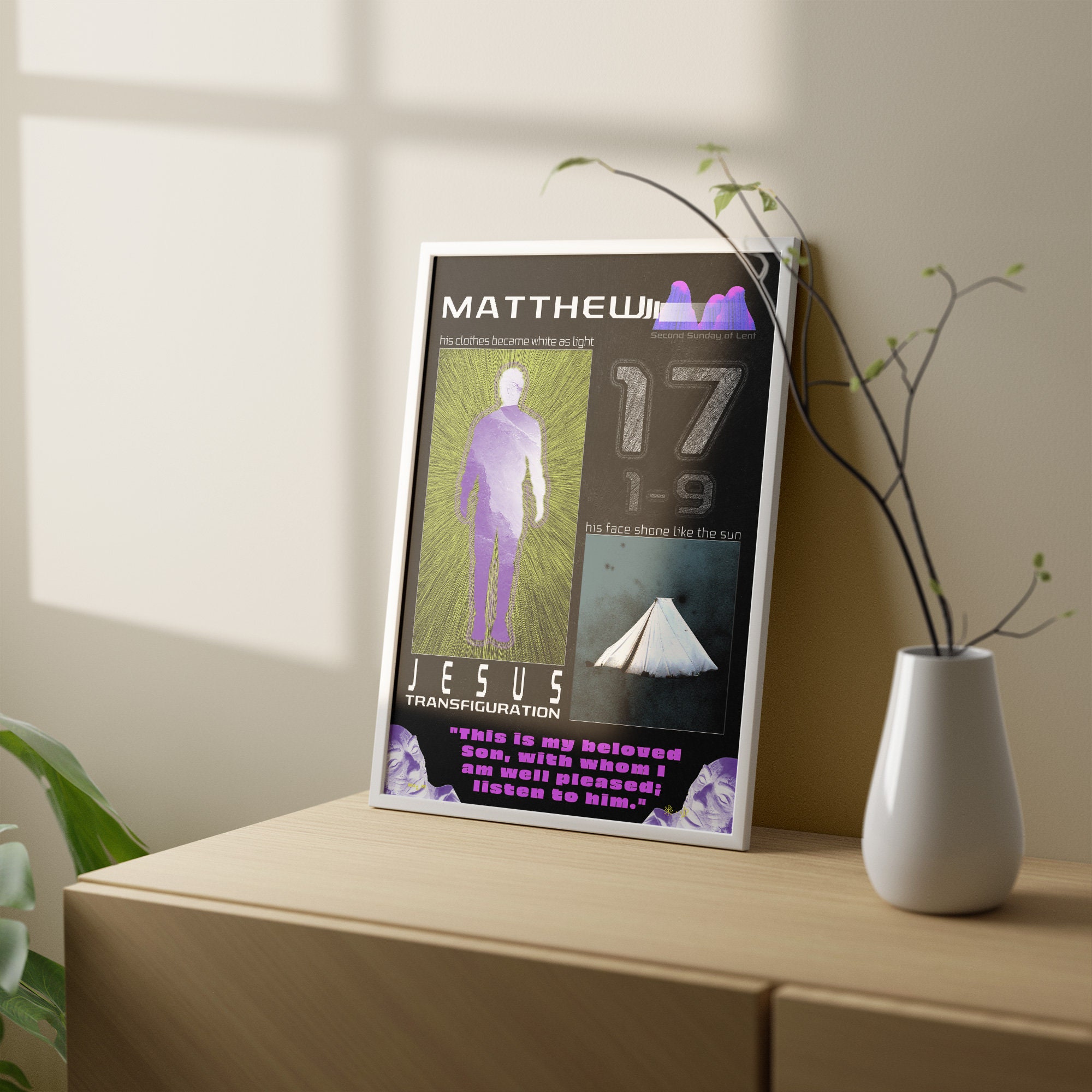 The Transfiguration of Jesus Art Print, Digital Download Poster, Bible ...