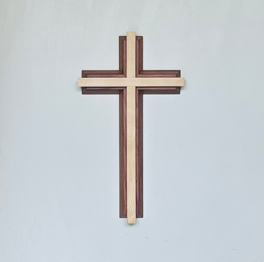Hand Crafted Ash on Black Walnut Cross, 16" X 10" - Etsy