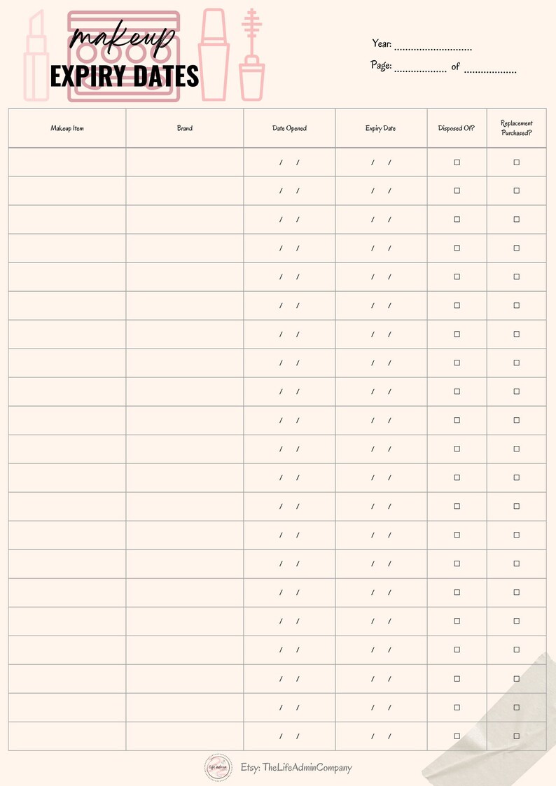 Makeup Expiry Dates, Organisation, Planner, Cosmetics, Makeup, Beauty ...