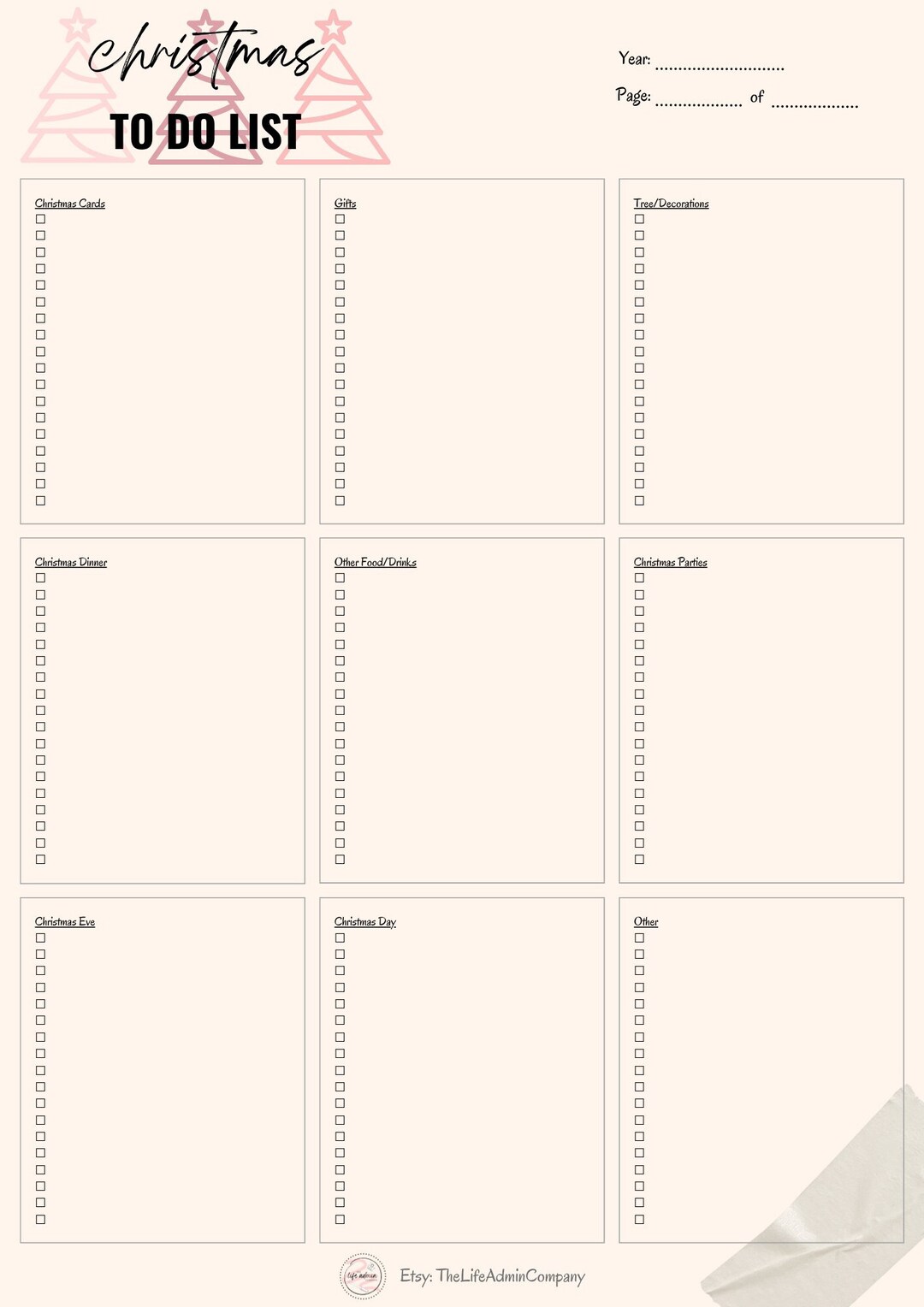 Christmas to Do List Tracker, Organisation, Planner, Diary, Special ...