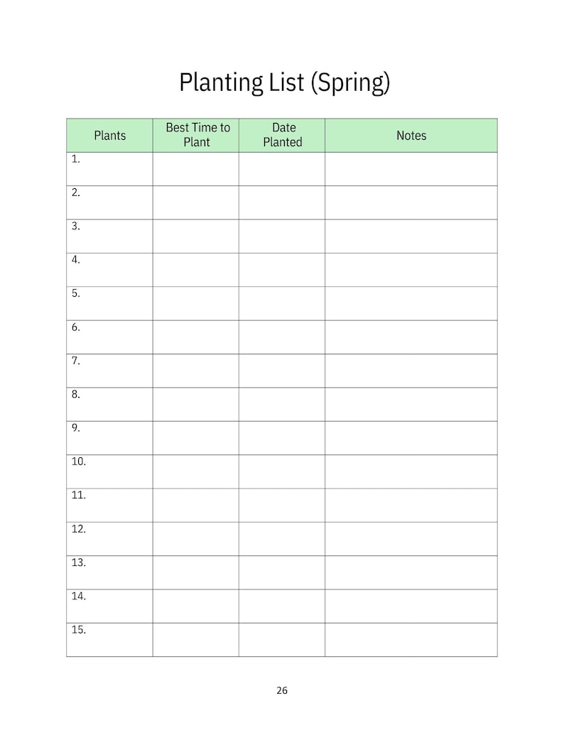 2026 Printable Garden Planner PDF | Planting Calendar, Formulas, Layout ...