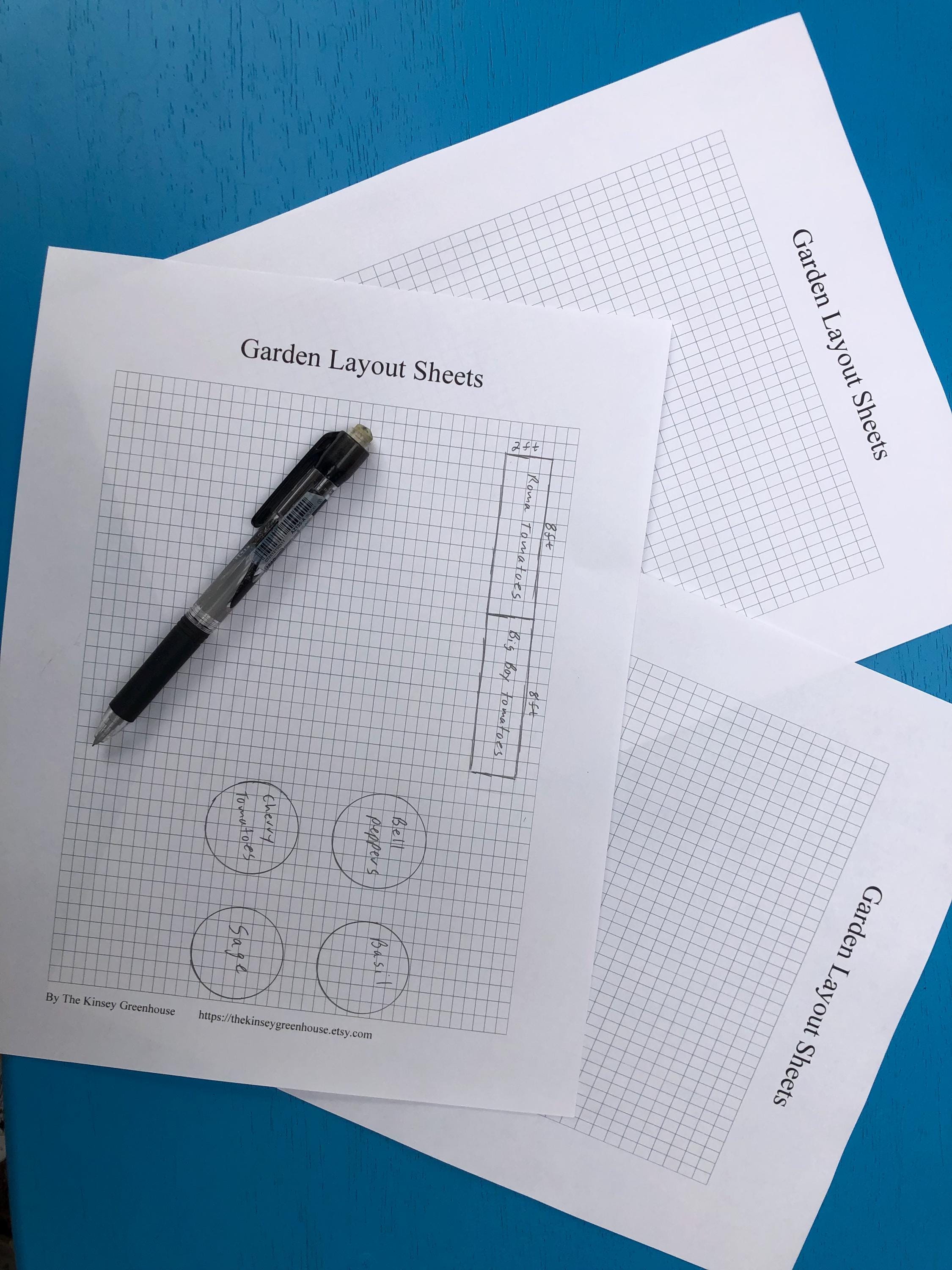 Printable Garden Layout Sheets / Grid Paper by the Kinsey Greenhouse - Etsy