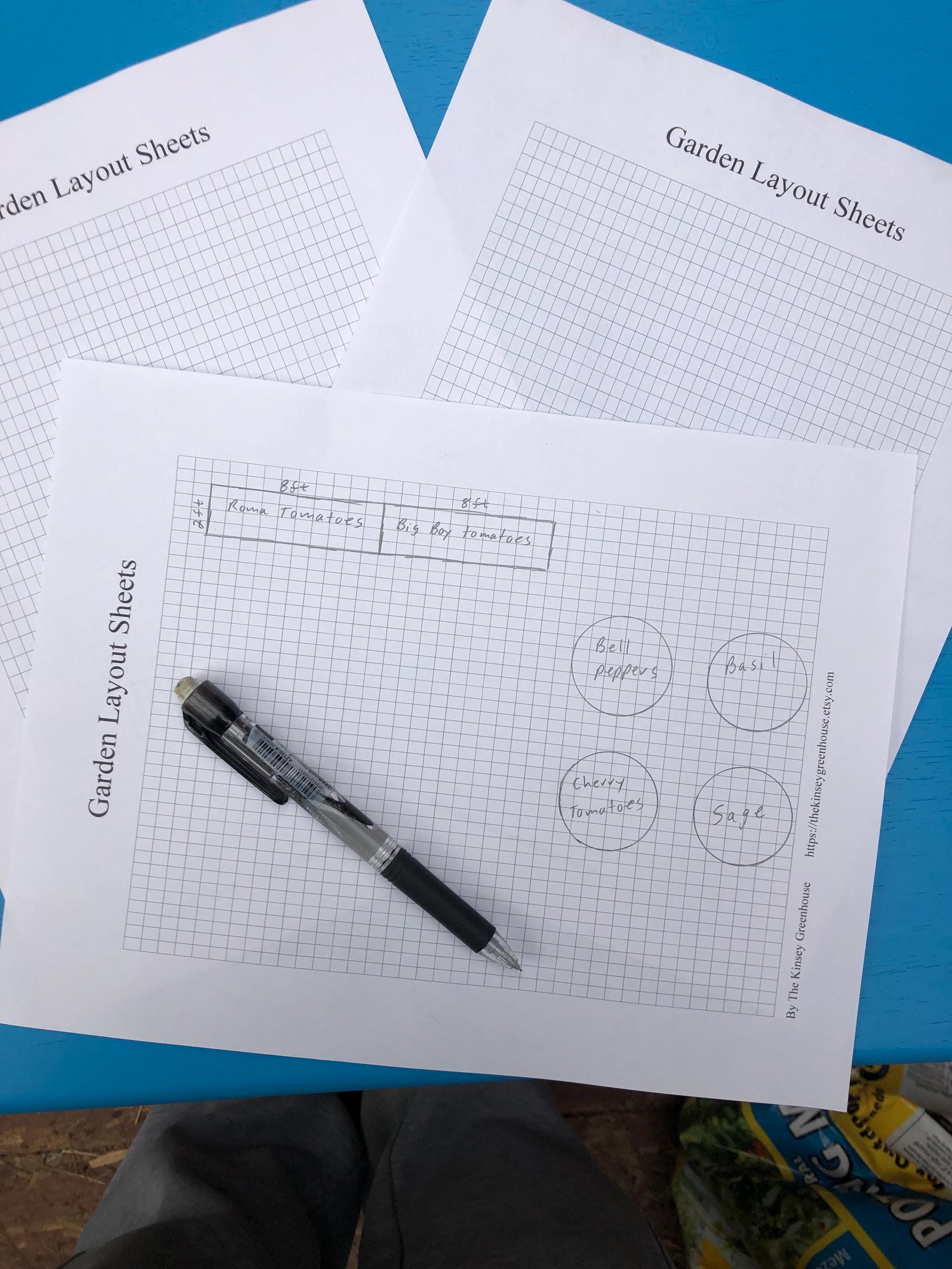Printable Garden Layout Sheets / Grid Paper by the Kinsey Greenhouse - Etsy