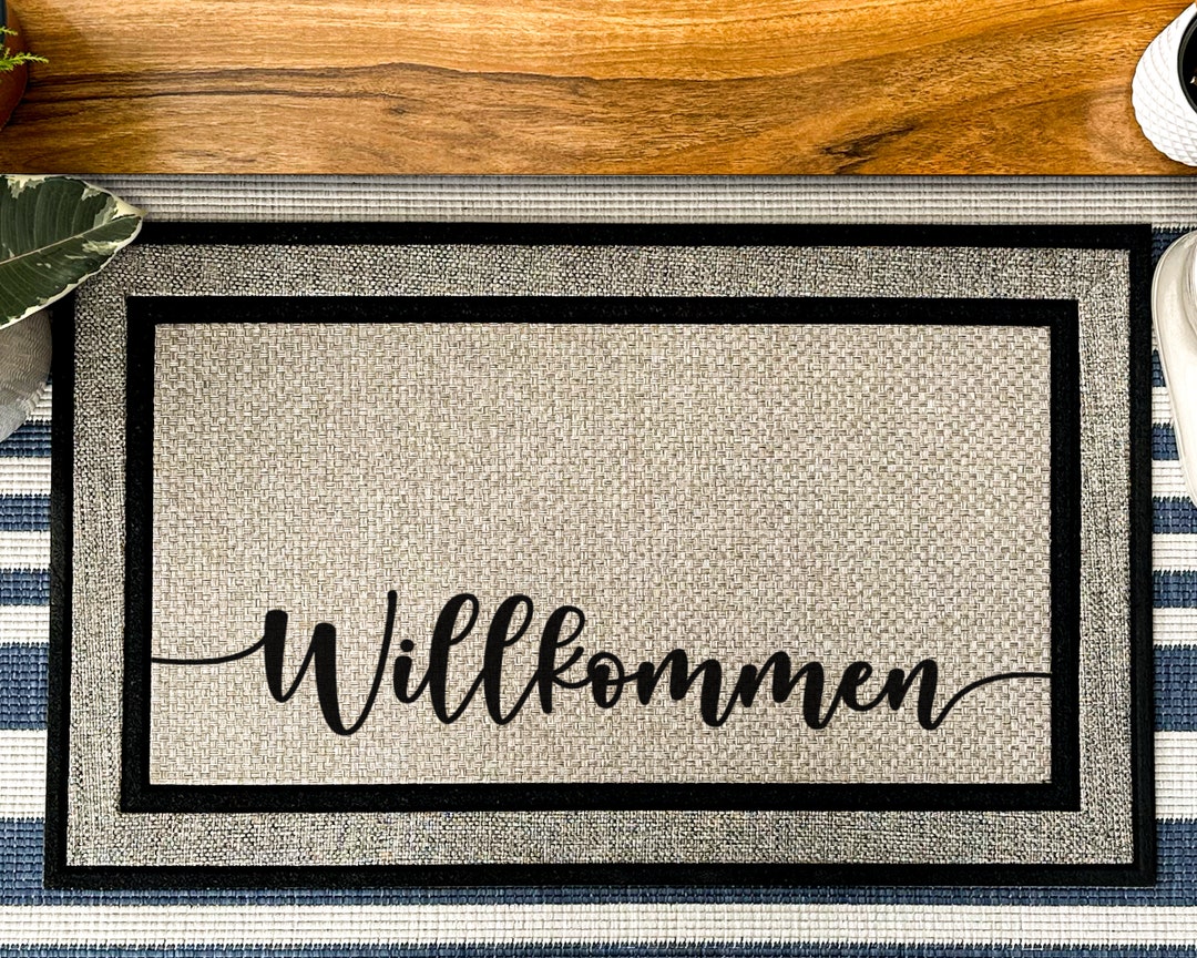 Willkommen Custom Mat German Welcome Doormat Saying - Etsy UK
