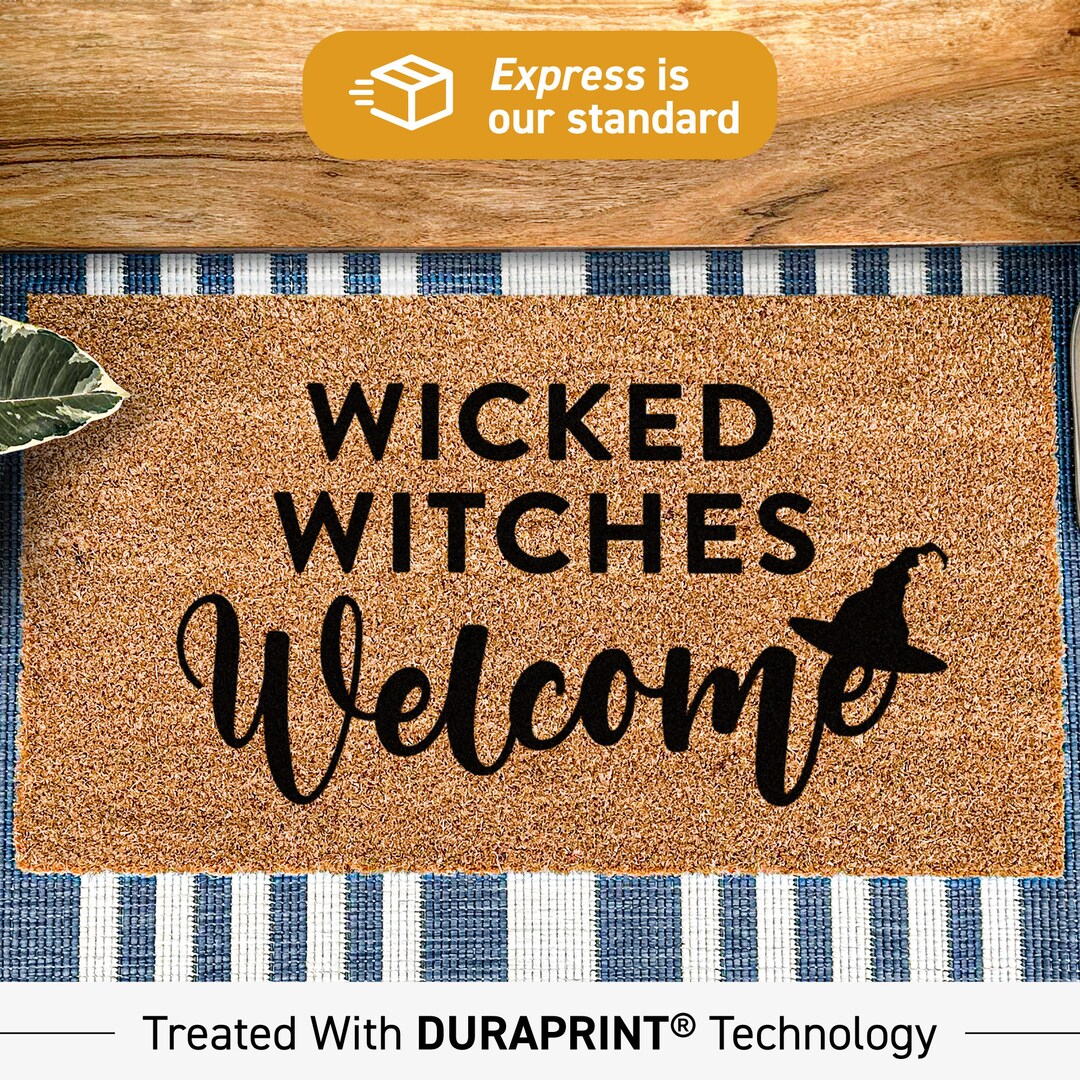 Wicked Witches Welcome Cute Door Mat Cute Halloween Housewarming Witch ...