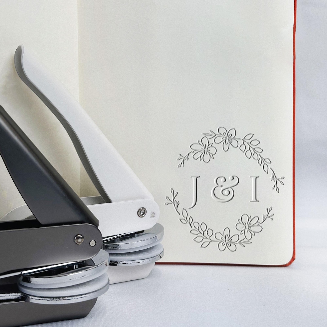 Luxury Wedding Monogram Embosser – Custom Initials & Date Stamp for ...
