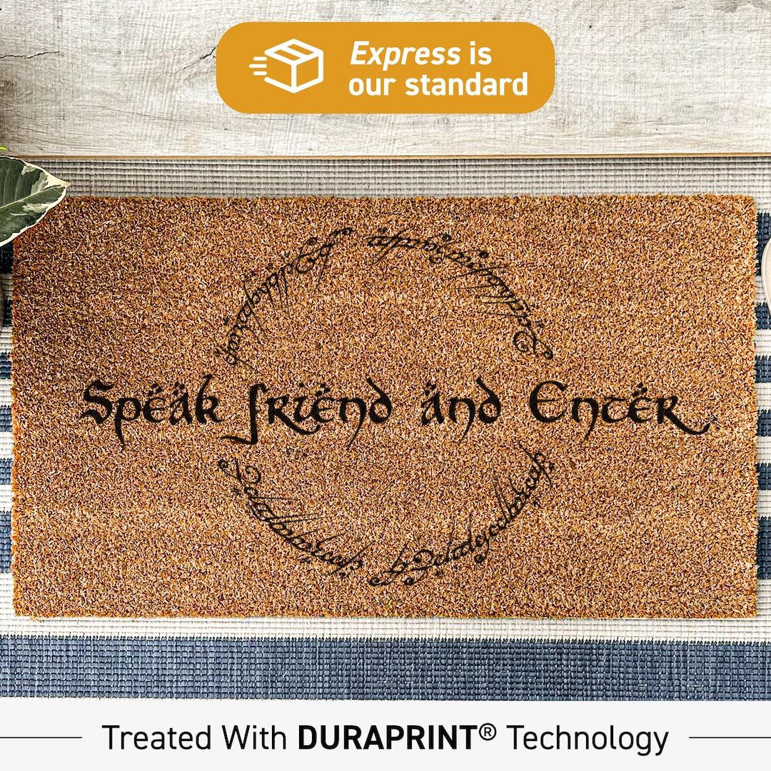 Funny Doormat, Speak Friend and Enter Elvish Door Mat, Lord of the ...