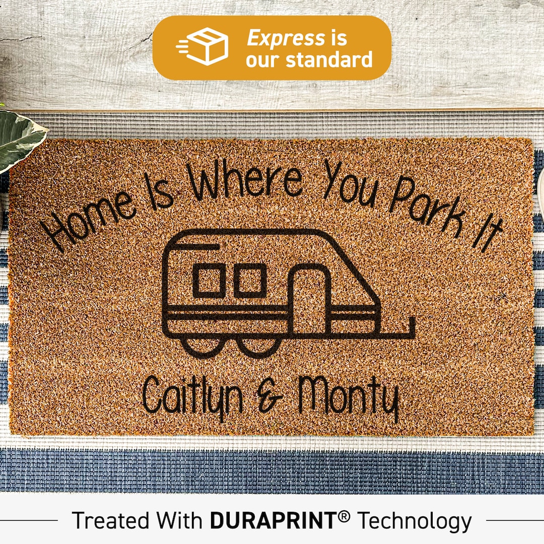 Home is Where You Park It Customized Name Doormat, Personalized Family ...