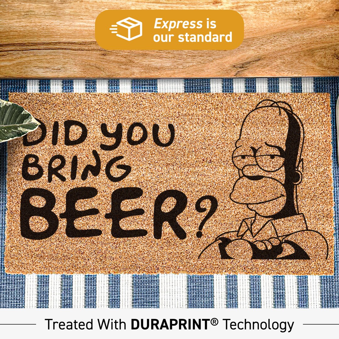Did You Bring Beer Homer Simpson Doormat, Customizable Home Décor ...