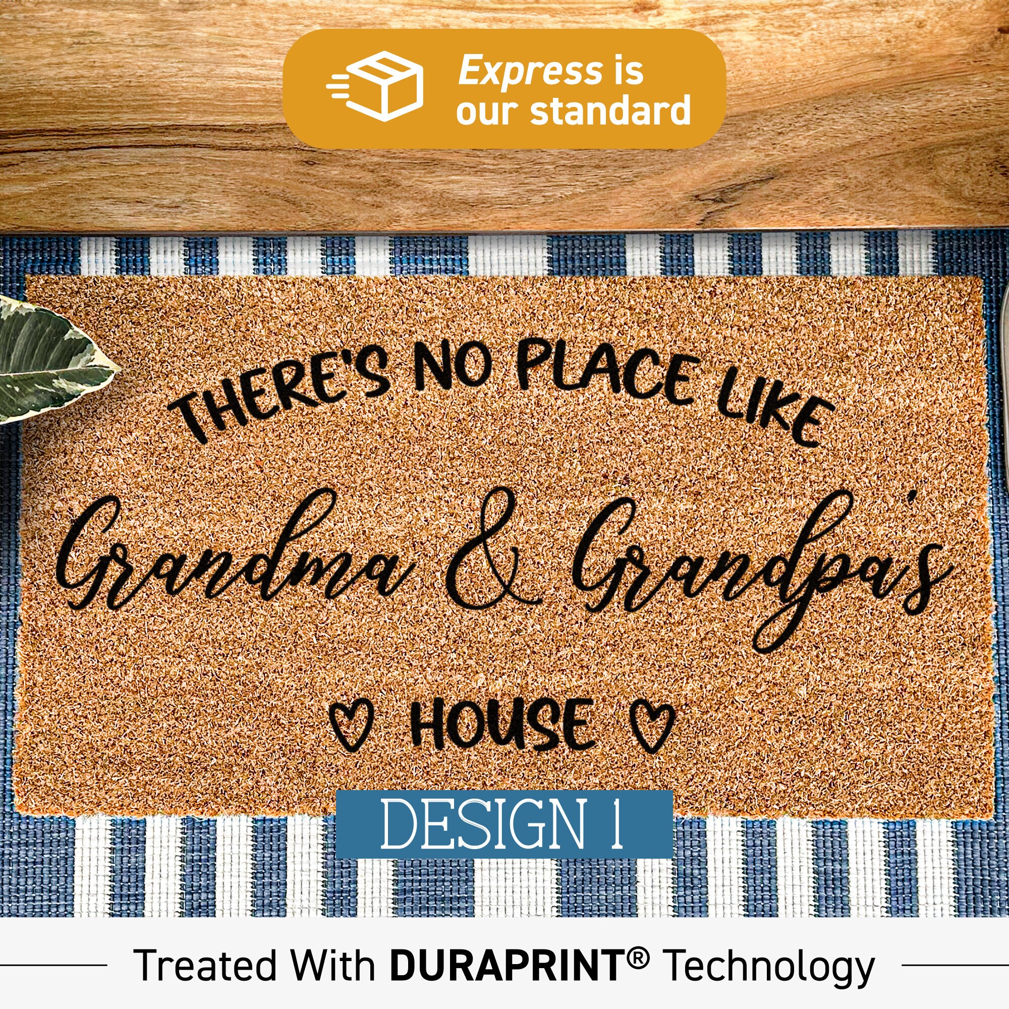 Customized Grandma & Grandpa Doormat, There's No Place Like ...