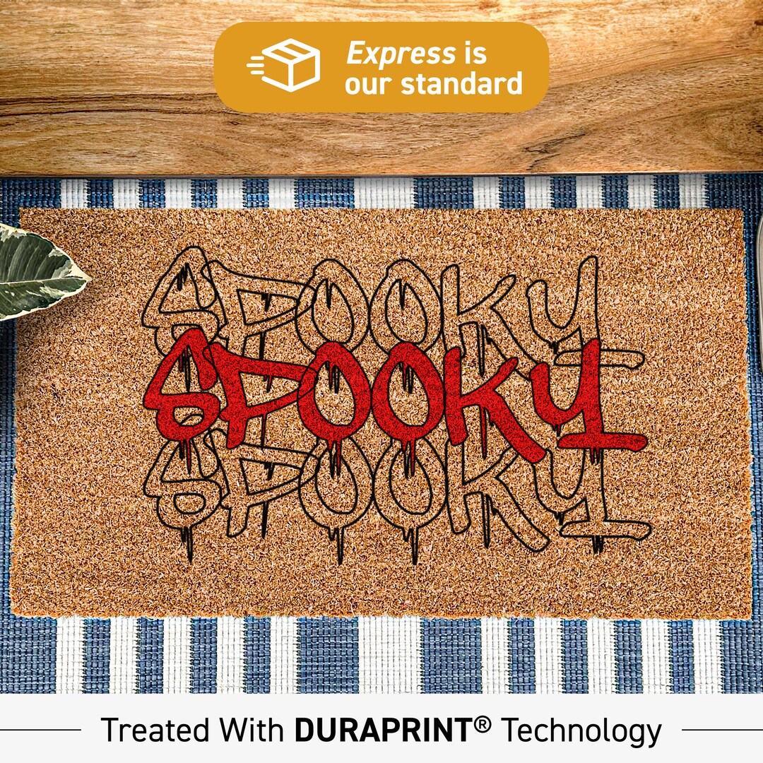 Spooky Blood Drip Halloween Party Door Mat - Custom Halloween Welcome ...