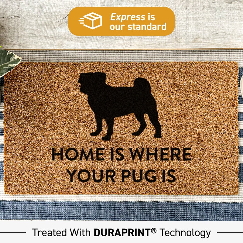 Pug Welcome Mat - Etsy