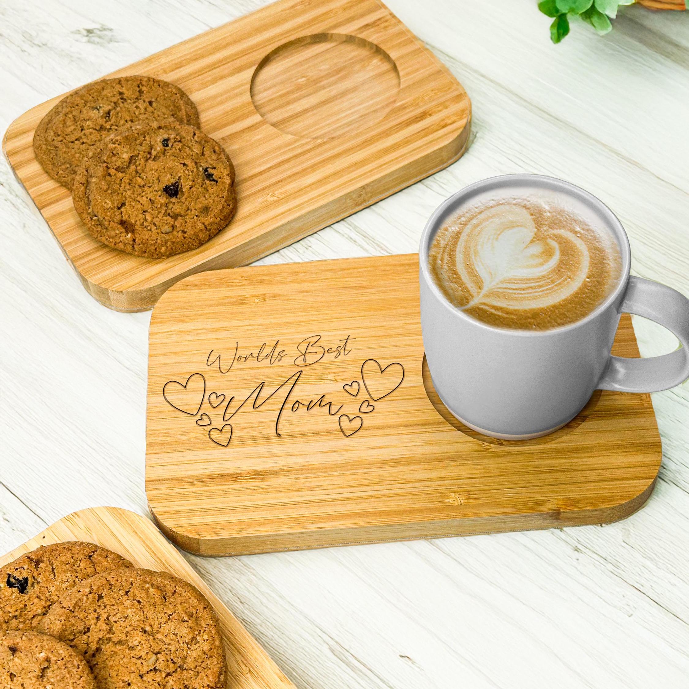 Custom Engraved Wooden Tea & Biscuit Board, Personalized Serving Tray ...