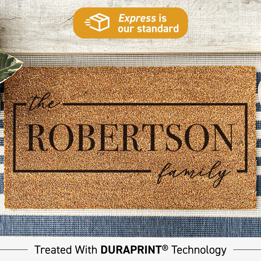 Custom Family Cursive Print Doormat, Personalized Doormat, Housewarming ...