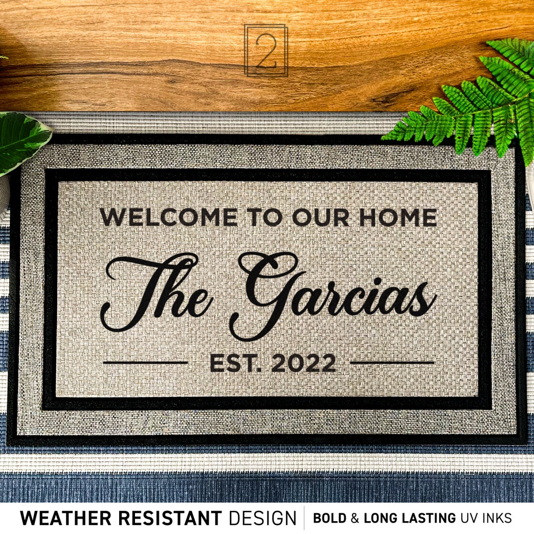 Welcome to Our Home Custom Doormat, Personalised Family Name Doormat ...