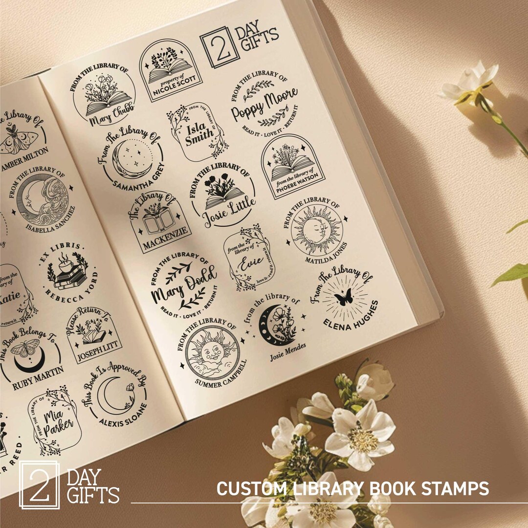 Custom From the Library of Book Stamps, Personalized Book Stamp, Custom ...