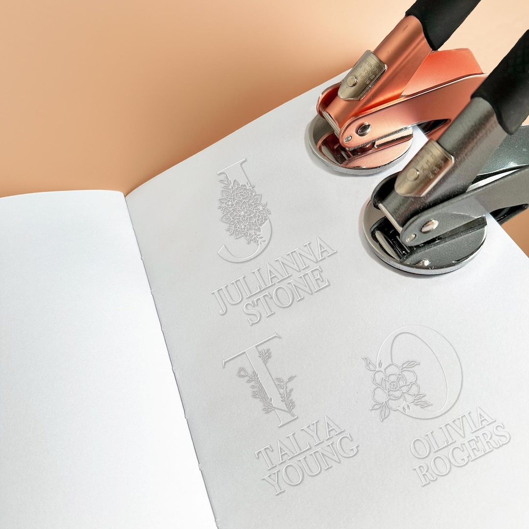 Paper Embosser, Custom Embosser Stamp With Initials, Embosser for Your ...
