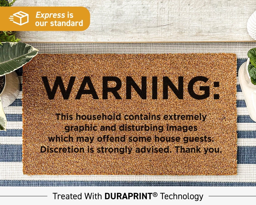 Warning Discretion Advised Doormat, Funny Mat, Beware What You Might ...