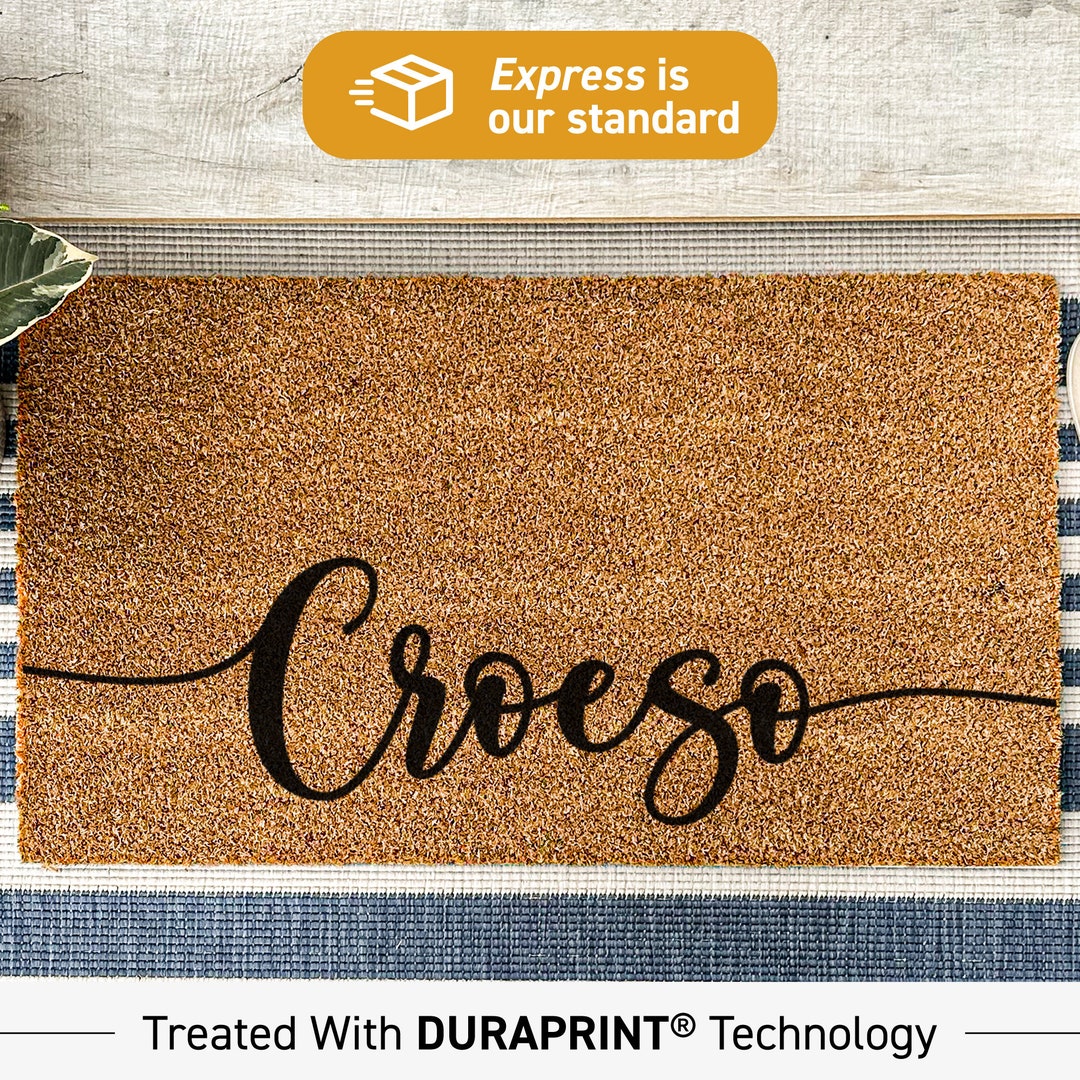 Custom Doormat, Croeso Welsh Custom Welcome Mat, Custom Welsh Welcome ...