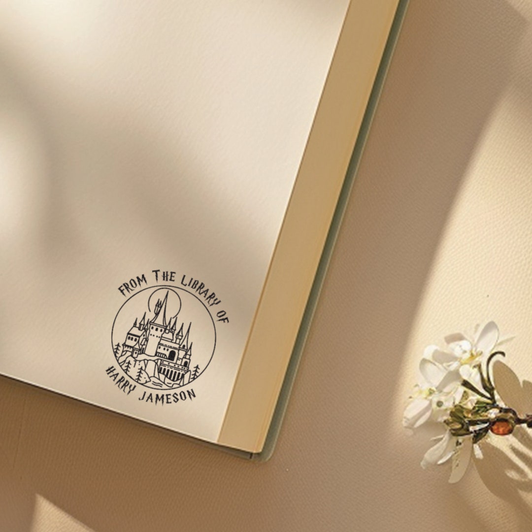 Book Stamp, Self Inking and Wooden Stamp Option, Custom Book Stamp ...