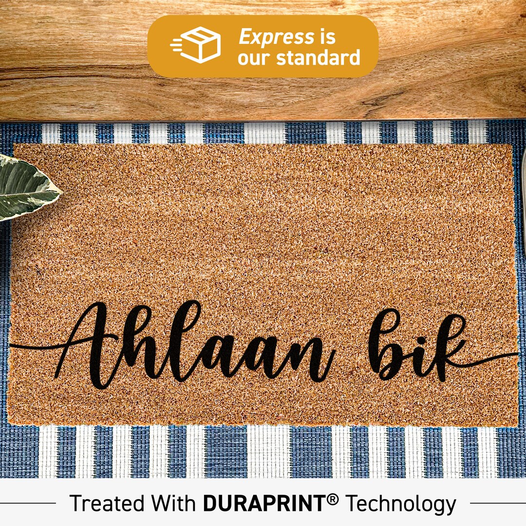 Ahlaan Bik Arabic Custom Welcome Mat, New Homeowner Doormat, Custom ...