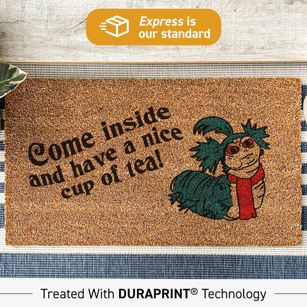 Funny Doormat, Come Inside and Have A Nice Cup of Tea Labyrinth Worm ...